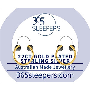 365 SLEEPERS Sterling Silver Unisex Hinged Hoop Nose Helix Tragus Lip Ring Sleeper Earrings - Hand Made In Australia - Nickel Free Hypoallergenic - 8mm - 10mm - 12mm
