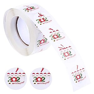 500 Sheets Christmas Snowman Self- Adhesive Stickers Sealing Stickers Roll Christmas Decorations