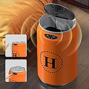 BONAD Bathroom Trash Can Indoor Stainless Steel Intelligent Automatic Induction Trash can Office Living Room Bedroom Kitchen Bathroom Creative Trash can Wastebasket (Color : 1)