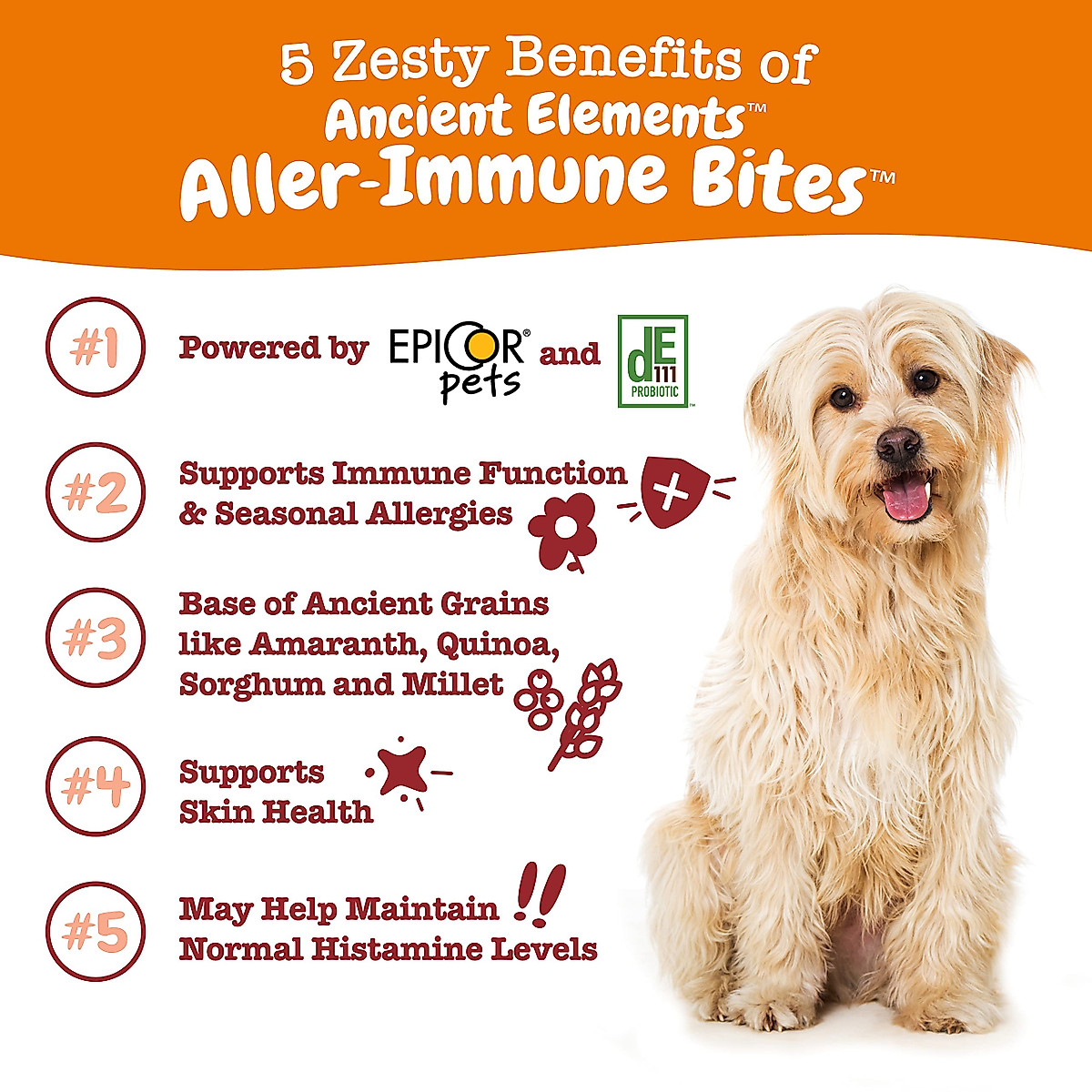 Zesty Paws Dog Allergy Relief - Anti Itch Supplement - Omega 3 Probiotics for Dogs - Digestive Health - Soft Chews for Skin & Seasonal Allergies - with Epicor Pets - Bison - 90ct