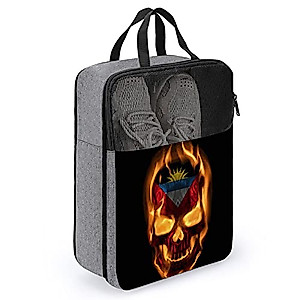 Frcavbin Travel Shoe Bag Shoes Carrier with Handle and Zipper Foldable Shoe Puches Organizer for Home storage School starts (Antigua And Barbuda)