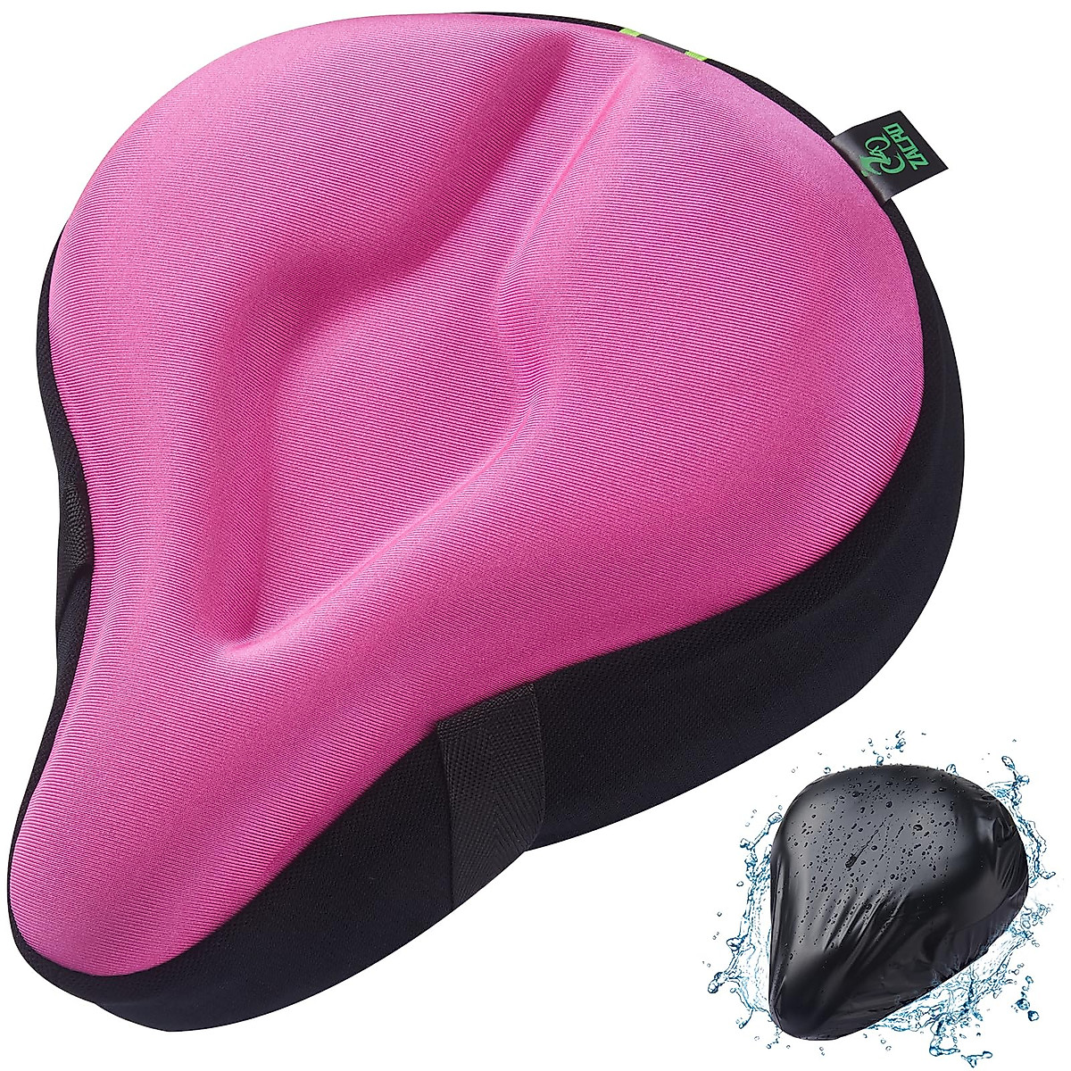 Zacro Bike Seat Cushion, Soft Gel Padded Bike Seat Cover, Compatible with Peloton, Wide Bicycle Seat Saddle Memory Foam, Comfort on Exercise Bike, Stationary Bike