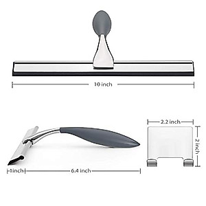 Bundle Set of Adhesive Bathroom Shower Shelf and Stainless Steel Shower Squeege 10 Inches