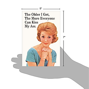 NobleWorks - 1 Funny Card for Birthdays - Women's Humor, Bday Notecard Stationery - Everyone Kiss My Axx 5452Z