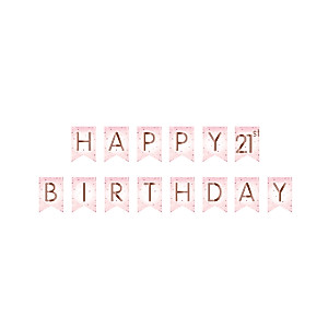 Oojami 4 Pack Happy Birthday Table Cover (4, Pink - 21st Birthday)