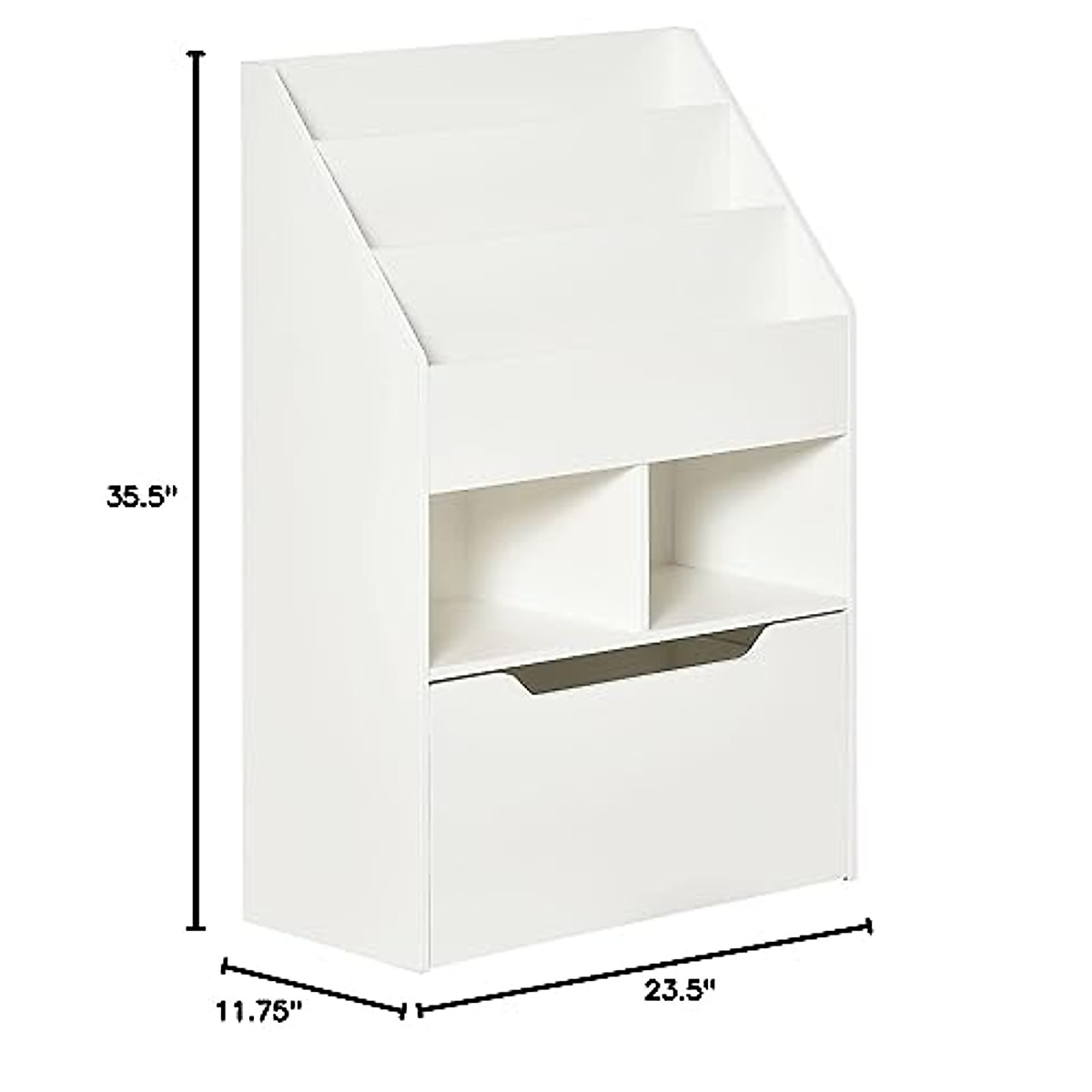 HOMCOM Kids Bookcase Multi-Shelf Rack Organizer with Storage Drawer for Books, Playroom, White