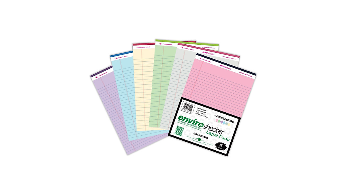Eco-Friendly Recycled Legal Pads - 6 Pack by Roaring Spring