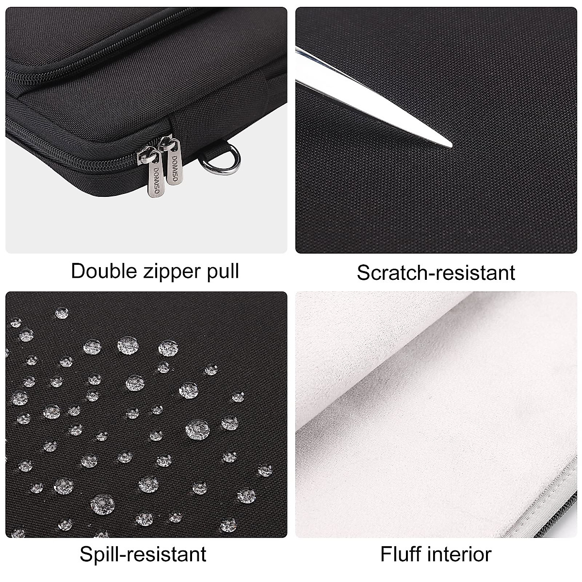 DOMISO 15.6 Inch Laptop Bag Cover Waterproof Notebook Shockproof Sleeve Case Shoulder Bag Protective Cover for 15.6" HP 15/ThinkPad E575/Dell/Lenovo IdeaPad S510/Dell XPS 15,Black