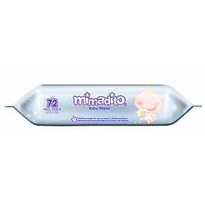 Baby Wipes by MIMADITO – Made with Natural Extracts, Purified Water. Light Scent and Soft Cloth. Keep Your Baby Sensitive Skin Fresh and Clean. A Must Have in Your Diaper Bag. Dispenser Pack 72ct.