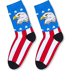 American Gifts For Men, Bald Eagle Gifts Patriots Gifts USA Citizenship Gifts, America Flag Eagle Socks Patriots Socks Republican Socks