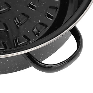 Roasting Pan, Enameled Roasting Pan with Domed Lid Non Stick Enamel Turkey Roaster Pot Round Roaster Pan for Turkey, Chicken, Vegetable(28cm)