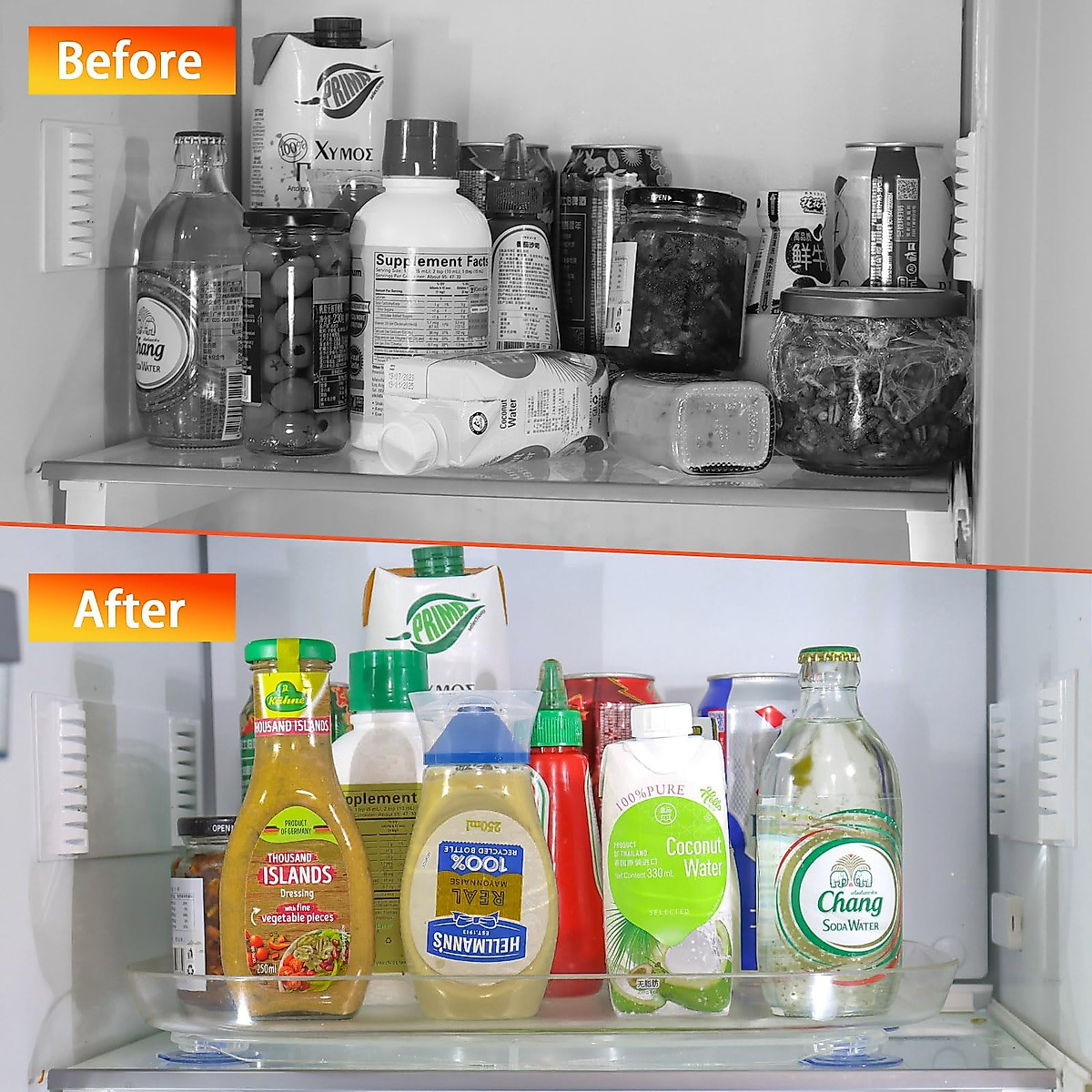 Lazy Susan for Refrigerator, Lazy Susan for Fridge, Refrigerator Lazy Susan 15.7"x11.8", Fridge Lazy Suan for Cabinet Kitchen Countertop Pantry Dining Table