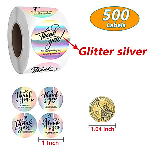 Thank You Stickers Small Business-2500pcs 5 Rolls Small Thank You Stickers 1 Inch,Thank You Labels Stickers for Envelope Seal,Bubble Mailers Packaging,Various Floral Patterns (TYS01)