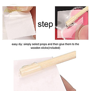 NICROLANDEE 12 Pack Green Gold Wedding Photo Props Kit, Forest White Floral Engagement Photo Booth Props Accessories for Greenery Wedding, Bride to Be, Engagement, Bridal Shower, Hen Party Supplies