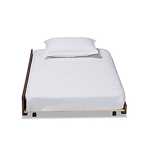Baxton Studio Alya Classic Traditional Farmhouse Walnut Brown Finished Wood Twin Size Trundle
