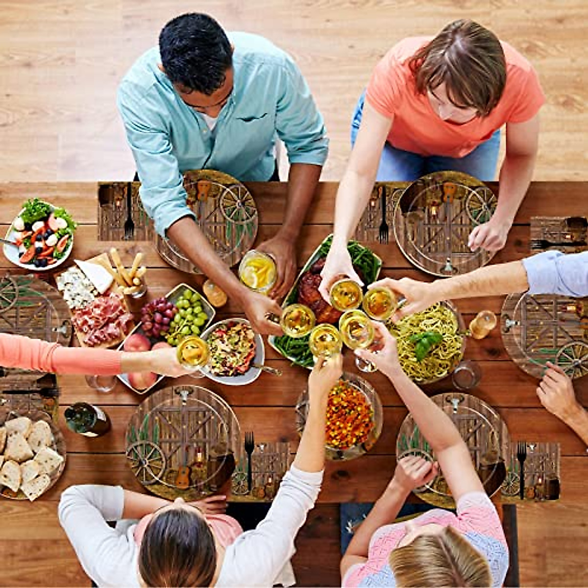 Kepeel 96 Pcs Western Party Plates, Western Cowboy Birthday Party Decorations Supplies Rustic Wild West Birthday Party Paper Plates Napkins Wooden House Barn Door Baby Shower Tableware, Serves 24