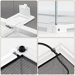 OIIBO 15 Gallon Glass Reptile Terrarium Tank, 20" X 12" X 14" Medium Reptile Terrarium with Sliding Screen Top for Gecko, Hermit Crab, Snake Reptiles and Small Animals