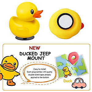vsshe Duck Plug,10 Pack Jeep Duck Holder Dashboard Duck Jeep Lover Gift Sturdy Rubber Duck Mount with Double Sided Sticker for Jeep Dashboard and Mount Display(Excluding Rubber Duck) Black