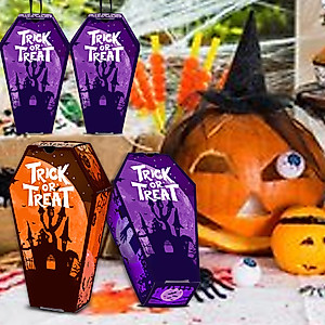HOMEZZO 24 Pcs Halloween Coffin Boxes, Trick or Treat Halloween Coffin Paper Candy Treat Gift Boxes for Halloween Party Decorations