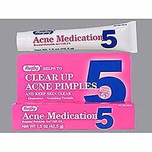 RUGBY BENZOYL PEROX GEL/ACNE MED 5% BENZOYL PEROXIDE-5% White 42.5GM UPC 305361055561