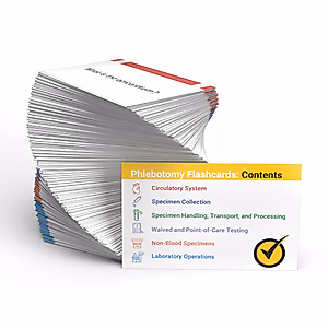 Phlebotomy Study Cards 2023-2024: Phlebotomy Exam Review and Training with Practice Test Questions [Full Color Cards]