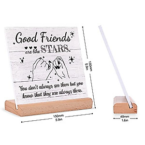 Friend Gifts for Women, Friendship Gifts for Women Friends, Birthday Gifts for Bestie Friends Sister, Long Distance Friendship Gifts, Friend Plaque with Wooden Stand