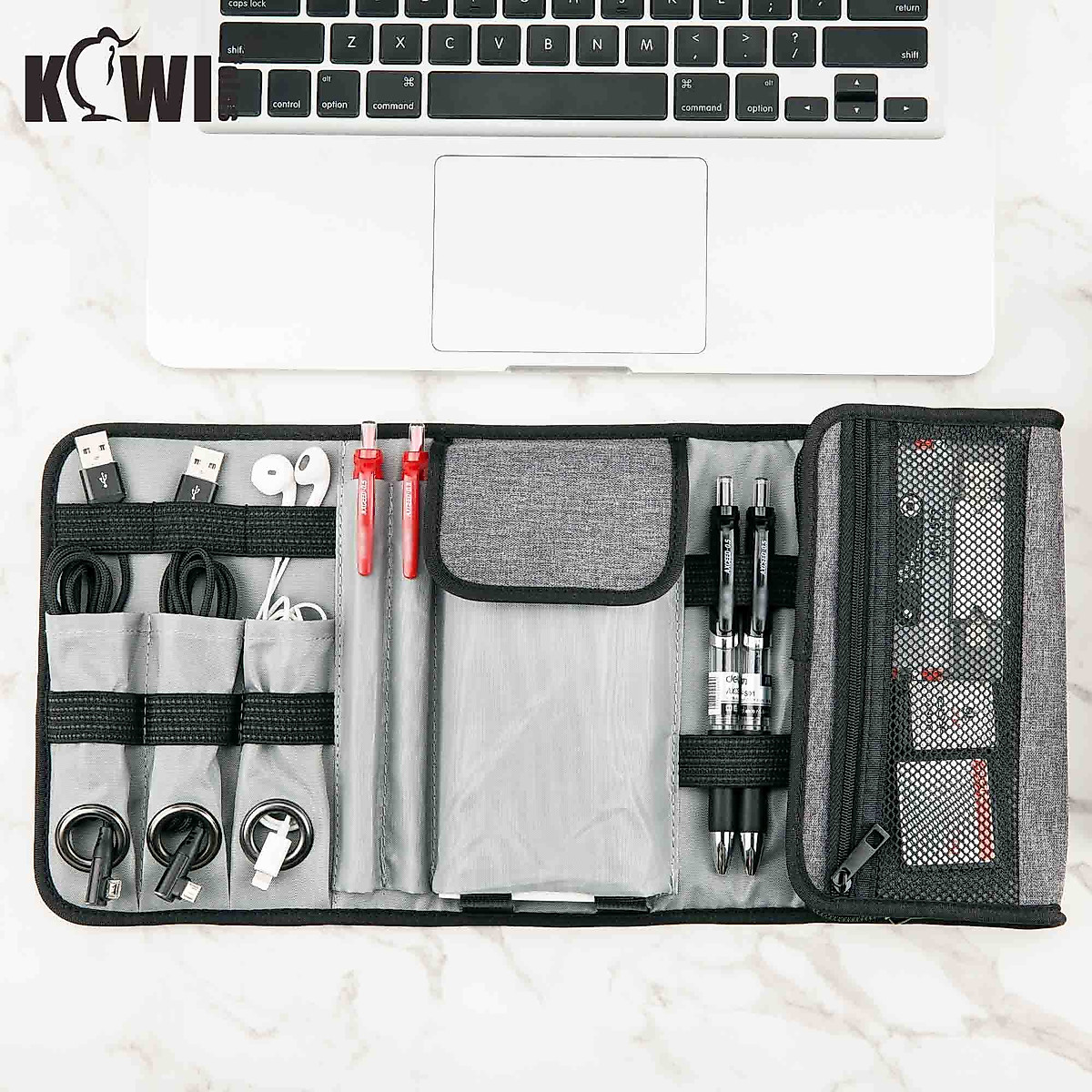 Travel Cable Organizer Pouch Electronic Carry Case Portable Power Bank, Charger, Cable, Pens Storage Bag for Cord, Charger, Phone, Earphone SD Cards