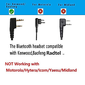 radtel Walkie Talkie Bluetooth Headset, Bluetooth Earpiece with Noise Cancelling Mic, Compatible BaoFeng Kenwood Quansheng Radios uv-k5 uv-5r & More. (Updated Version) (Original)