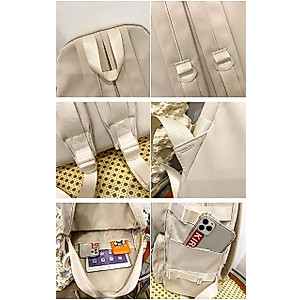 SHIDAI Kawaii Girl Cute Backpack Cute Aesthetic Backpack for School (Beige,ONE SIZE), DRF-1287