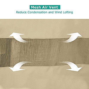 SunPatio Outdoor Daybed Cover, Heavy Duty Waterproof Round Canopy Sofa Bed Cover with Taped Seam, Patio Furniture Set Cover, All Weather Protection, 75" Dia x 35"/16”H, Beige