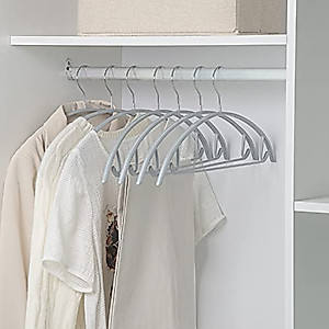 Nature Smile 20 Pack Non-Slip Suit Hanger,Coat Jacket Hangers,Sweater Hangers,PVC-Coating Metal Hangers for Pants,Shawls,Belts,Bras - Dimple & Crease Free T-Shirt Hangers,Silvery Grey Color…