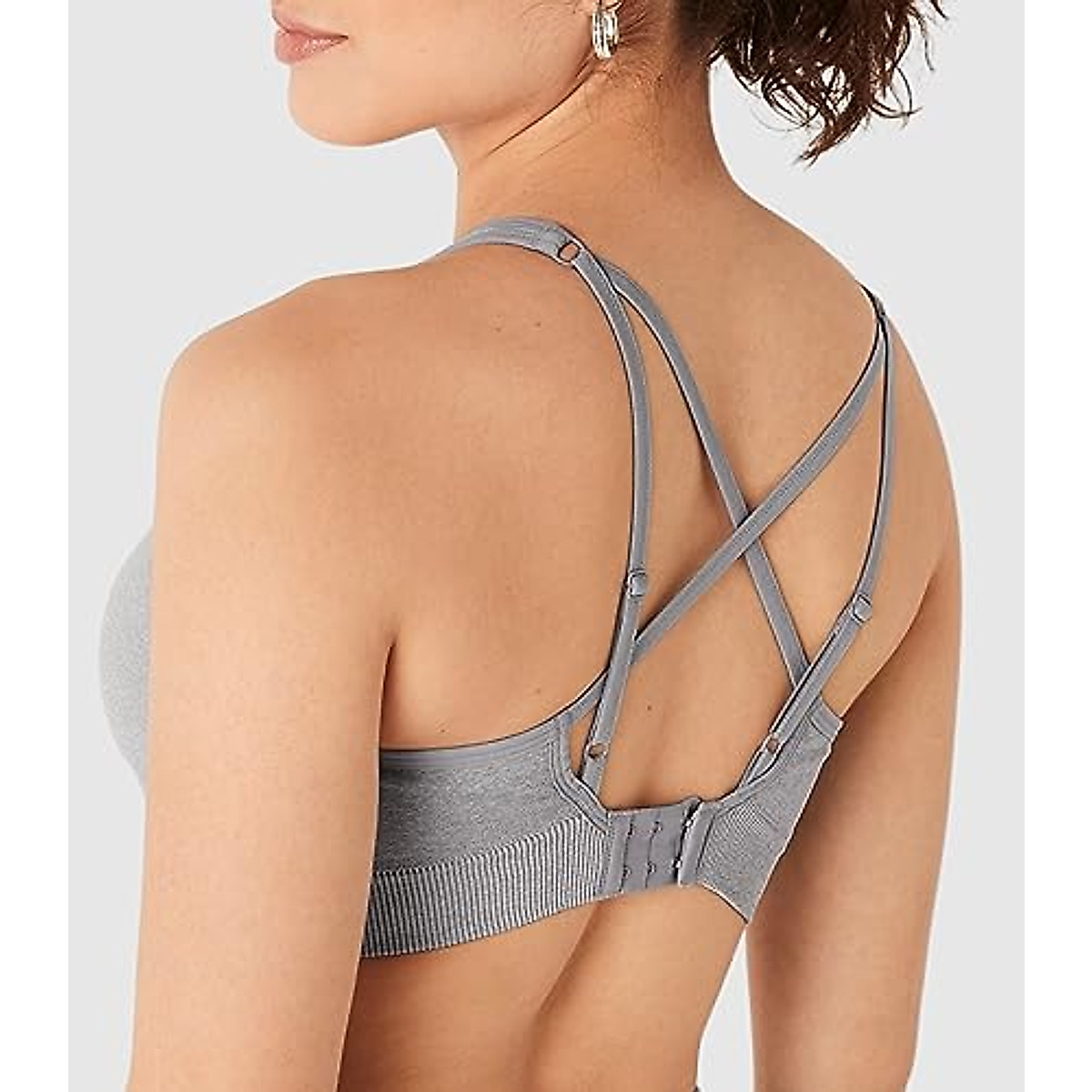 Victoria's Secret Pink Active Seamless Air Sports Bra, Medium Impact, Grey (XL)