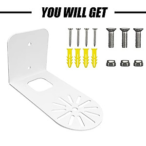 Metal Wall Mount Holder fits for Google Nest Indoor 2nd Generation Wired Security Cam, Flexible Installation Camera Shelf for Better View Angle Mount on Wall Deck,White