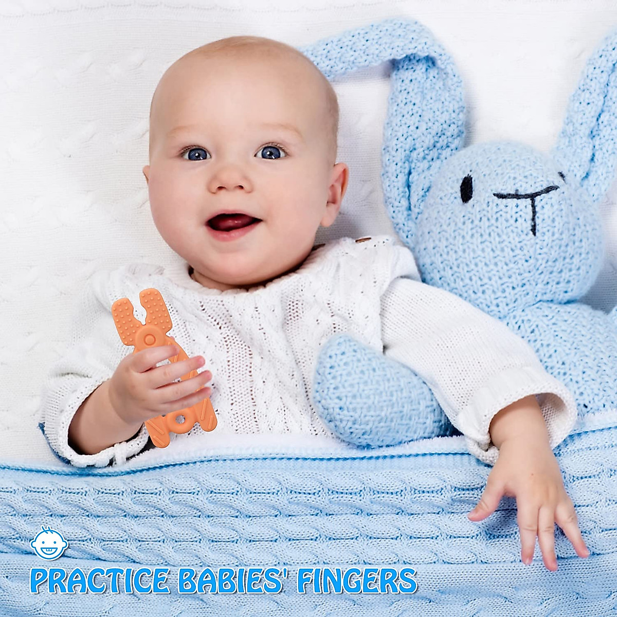 sungwoo Teething Toys for Babies 0-6 Months 6-12 Months, 4 Pack Food Grade, 100% Non-Toxic and BPA Free Silicone Teether for Infant, Chew Toys for Newborn Boy Girl Sucking and Biting