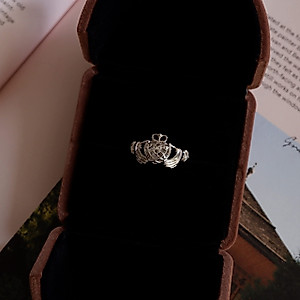 Soosi Claddagh Rings for Women, Personalized Mothers Rings with 1 2 3 Birthstones, Custom Mother Daughter Rings, Birthstone Rings for Women