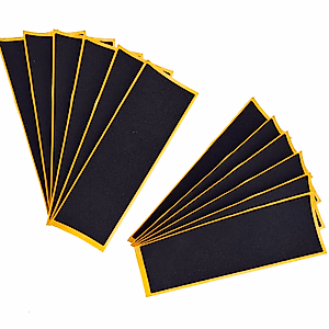 12 Piece Mini Finger Fingerboard Grip Tape,Foam Grip Tape Pro Fingerboard Tech Deck Performance Series，P-rep Professional Original Black Skateboard Fingerboard Foam Grip Tape Stickers,38mmX110mm