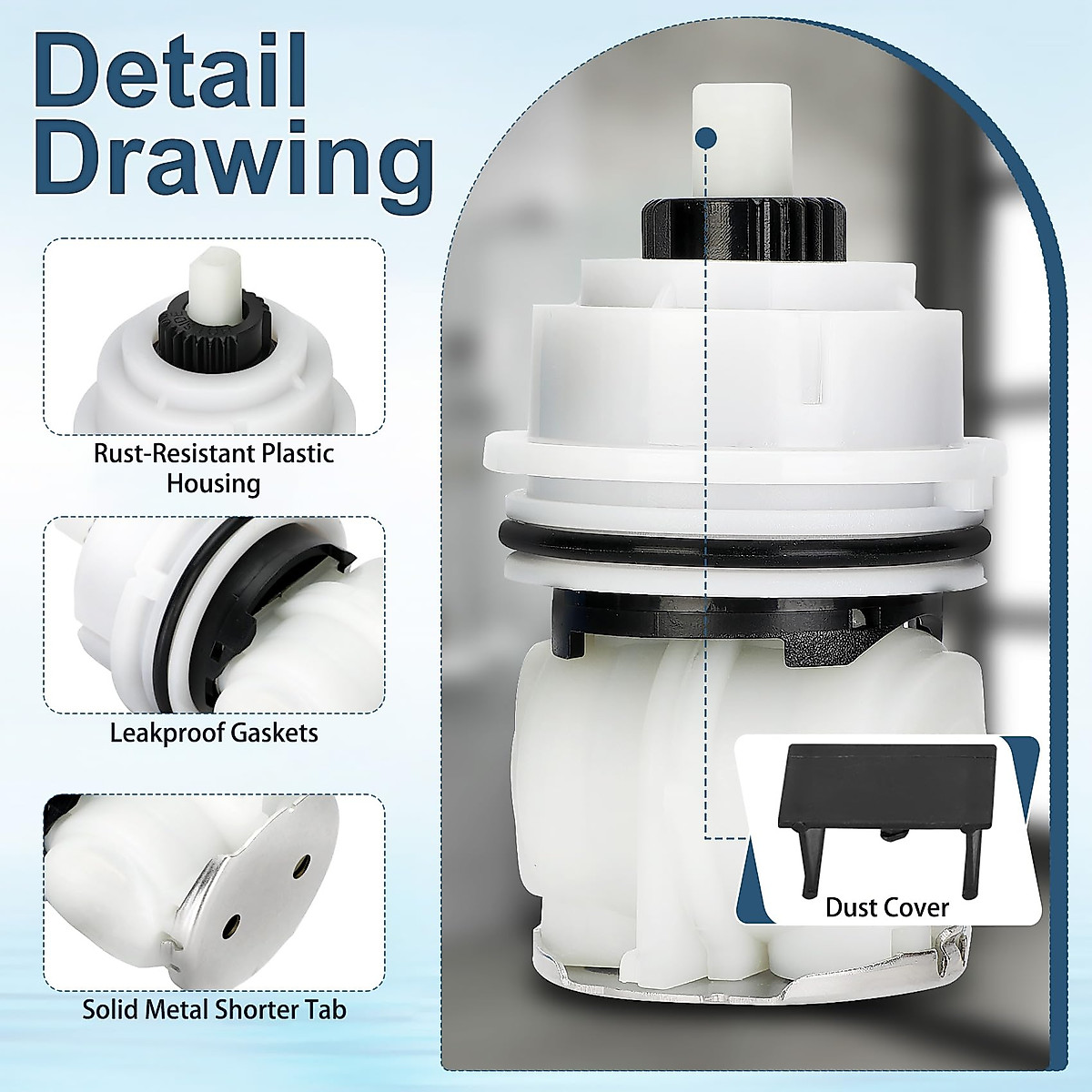 RP32104 Shower Cartridge, Compatible with Delta Monitor 1700 series(1998-2005) Showers, Easy to Install rp32104 Cartridge Replacement, Including the RP32104 Cartridge and Parts