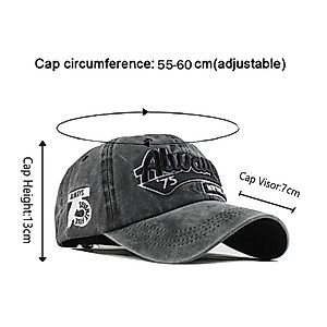 YULOONG Vintage Baseball Cap Cotton Sunhat Fashion Embroidery Always New York City Summer Outdoor Cap Unisex Black