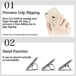 Bunker Ring Art Design, Cell Phone Ring Grip Stand, 360°Rotation Metal Ring, Comes with Dedicated Holder, Compatible with Most Smartphones (004 Kwak)
