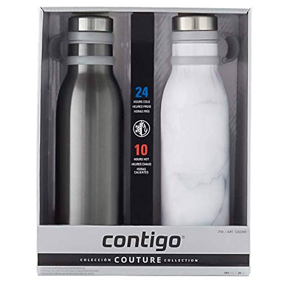 Couture THERMALOCK Vacuum-Insulated Stainless Steel Water Bottle, 20 ounces 2 Pack 2 Colors