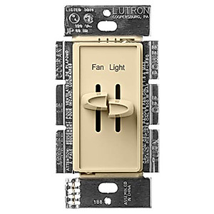 Lutron Skylark 3-Speed Combination Fan and Light Control, 1.5 Amp, Single-Pole, S2-LFSQ-IV, Ivory