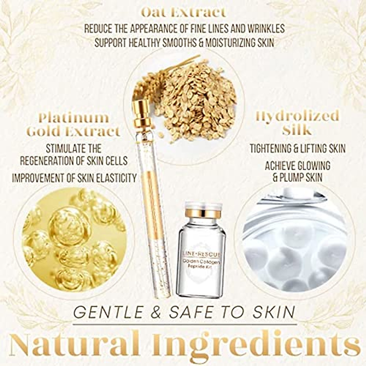 InstaLift Protein Thread Lifting Set, Soluble Protein Thread and Nano Gold Essence Combination, Absorbable Collagen Thread for Face Lift, Reverse Collagen Serum for Face (With 5 x Protein Thread)