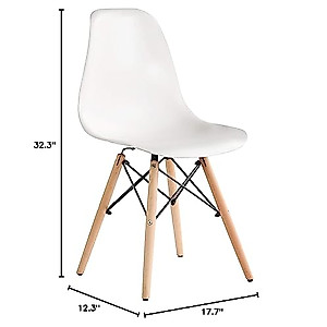 Aaron Living Dining Room Chairs Set of 4 Pre Assembled Modern Comfortable Plastic Dining Chairs (White, Set of 4)