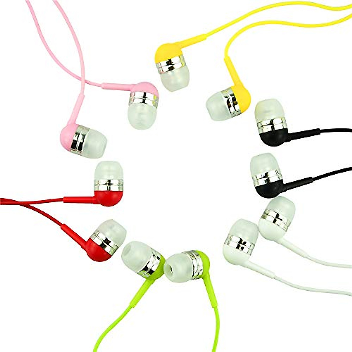 Hi world ZXQZYM Wholesale Kids Bulk Earbuds Headphones Earphones 50 Pack Assorted Colors for Schools, Libraries, Hospitals,Gifts Individually Bagged 50Pack