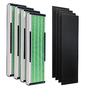 4 Pack FLT4825 True HEPA Filter B Replacement Compatible for G-guardian Models AC4825 AC4850PT AC4900CA AC4820 PureGuardian AP2200CA Plus 4 Carbon Filter