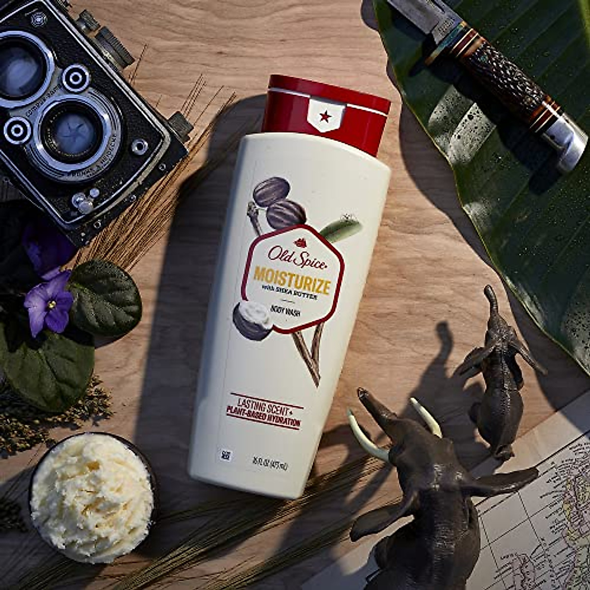 Old Spice Body Wash for Men, Moisturize with Shea Butter Scent, 16 Fl Oz (Pack of 4)