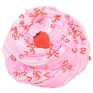 Keemanman Strawberry Butter Slime, Scented DIY Slime Supplies Kit for Girls and Boys, Stress Relief Toy for Kids Education, Party Favor, Gift and Birthday (7oz)