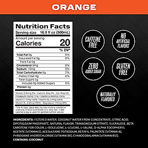 PRIME Hydration ORANGE | Sports Drinks | Electrolyte Enhanced for Ultimate Hydration | 250mg BCAAs | B Vitamins | Antioxidants | 2g Of Sugar | 16.9 Fluid Ounce | 12 Pack