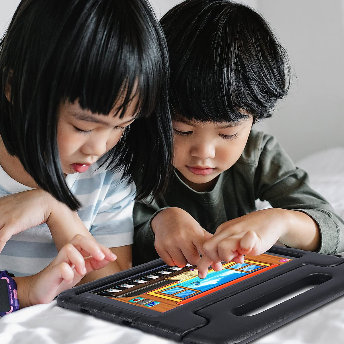 JUSYEA Kids Tablet 7 inch Android 11 - Kids for Tablet with Case - Quad Core - RAM 2GB | 32GB ROM - Kids Edition Tablets J8-3500mAh Battery | WiFi | Bluetooth, Entertainment | Education (Black)