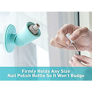 tweexy Hinge Untippable Nail Polish Holder, Fingernail Painting Tools, Anti-Spill Smartgrip Airlock Suction Bottle Stand, Nail Art Pedicure & Manicure Accessories (Zen Green)